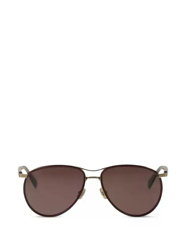 Brunello Cucinelli Titanium Pilot Sunglasses - Brown