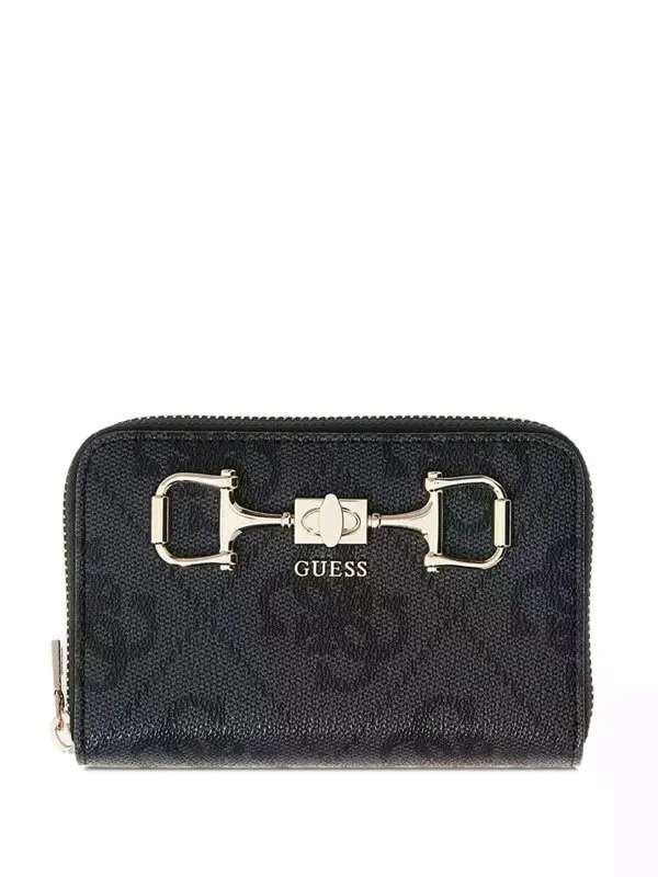 Guess Logo-monogram Horsebit Wallet - Black