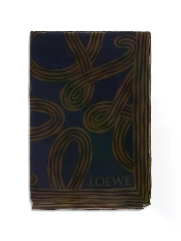 Loewe Anagram-print Silk Scarf