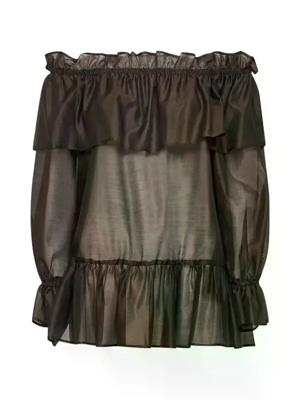 BLANCA VITA Ruffled Off-the-shoulder Blouse