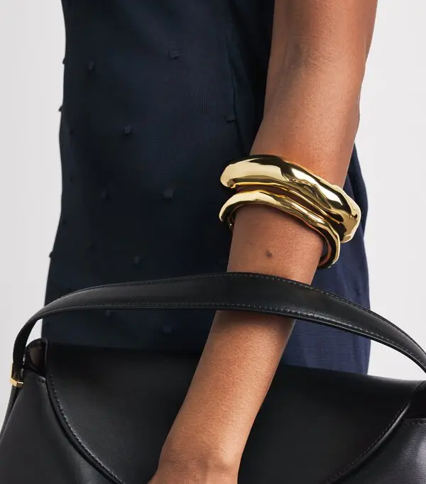 Alexis Bittar Plated Molten Wide Bangle