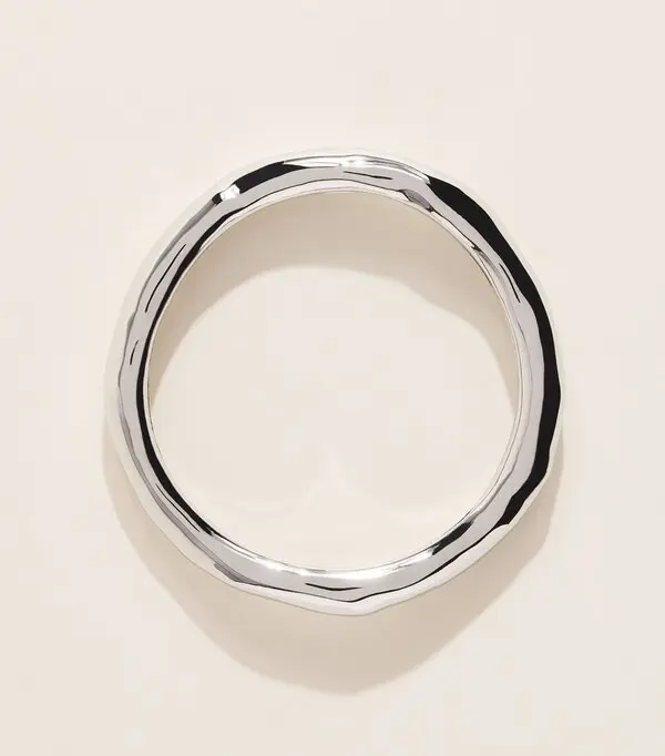 Alexis Bittar Large Rhodium-plated Molten Bangle - Silver