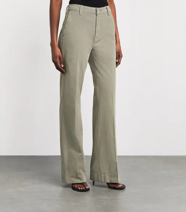 7 For All Mankind Modern Dojo Soho Wide-leg Jeans - Green
