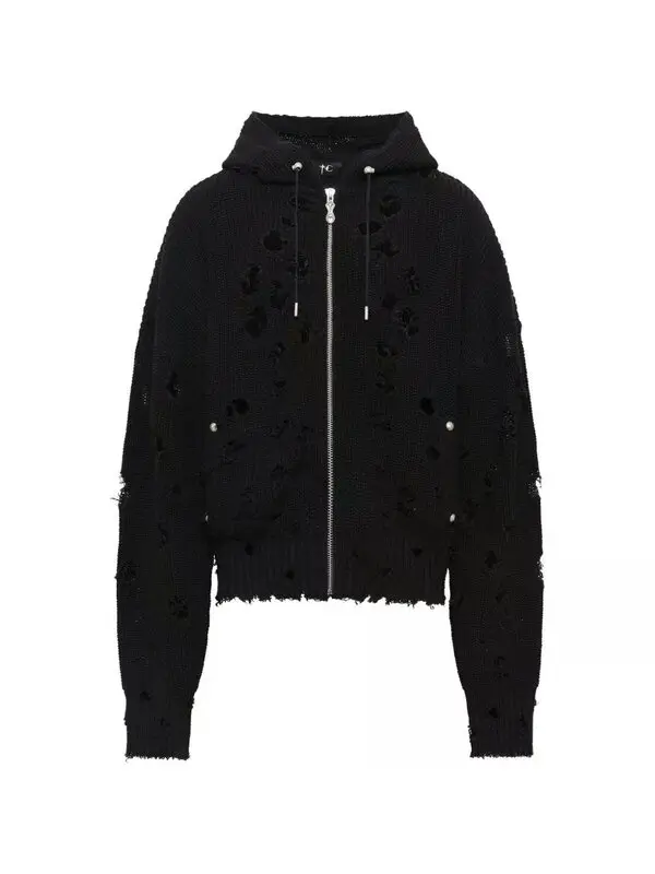 THUG CLUB Distressed Knit Hoodie