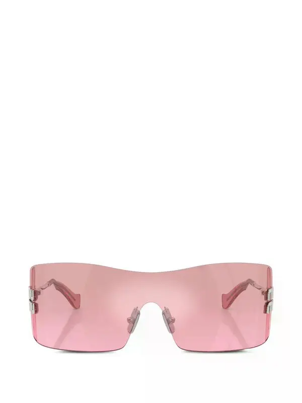 Miu Miu Logo Plaque Rimless Sunglasses - Pink