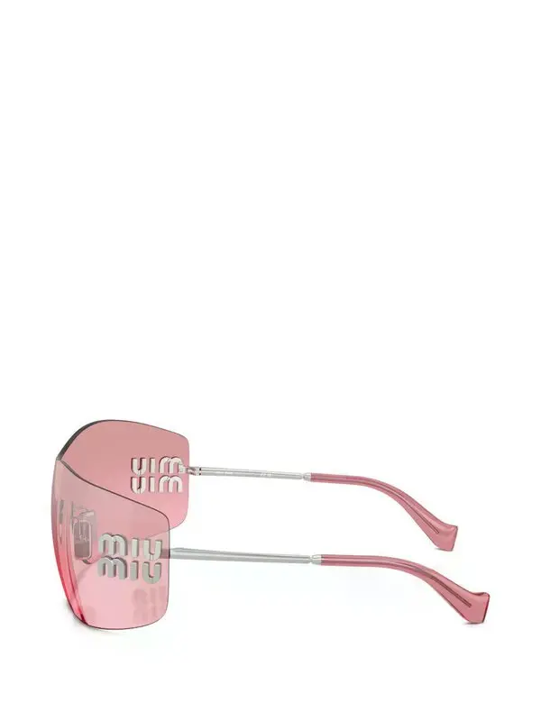 Miu Miu Logo Plaque Rimless Sunglasses - Pink