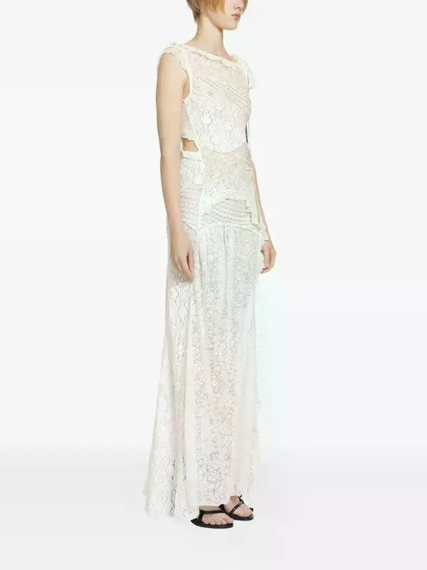 DAISY Flocked Frilled Maxi Dress