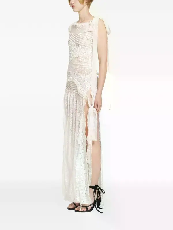 DAISY Flocked Frilled Maxi Dress