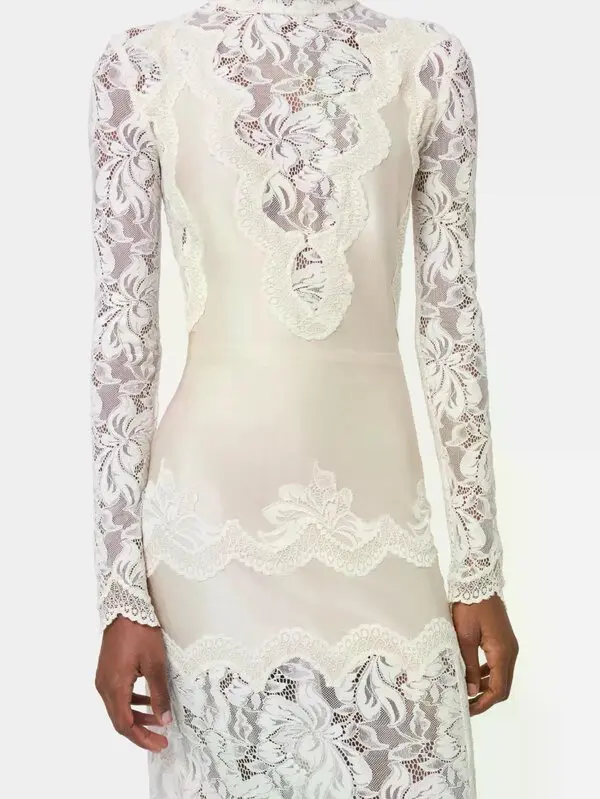 Rabanne Lace-panelled Maxi Dress - Neutrals