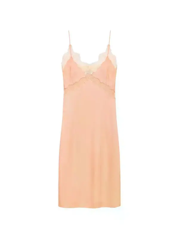 ANINE BING Carissa Lace-trim Midi Dress - Orange