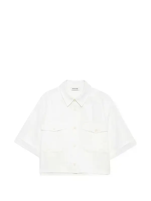 ANINE BING Edith Cropped Shirt - White