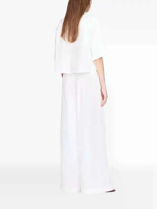 ANINE BING Edith Cropped Shirt - White
