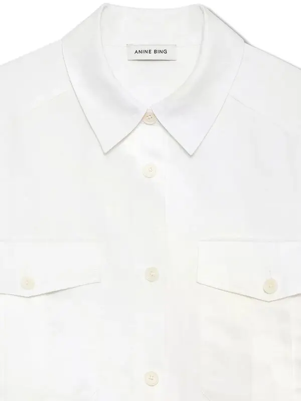 ANINE BING Edith Cropped Shirt - White