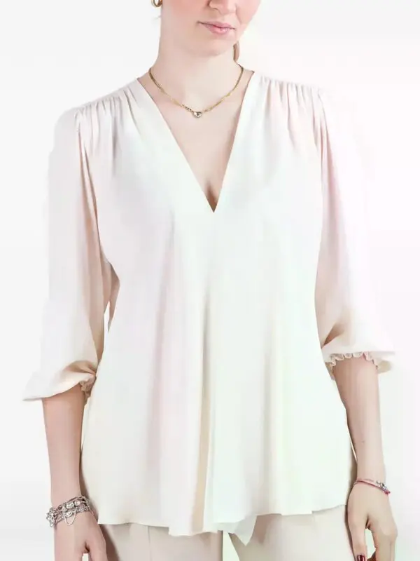 Seventy Gathered V-neck Blouse