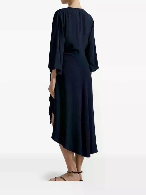Seventy Ruffled Wrap Midi Dress