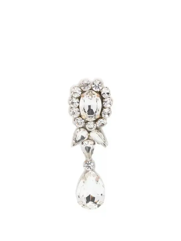 Moschino Crystal Embellished Drop Earrings - Silver