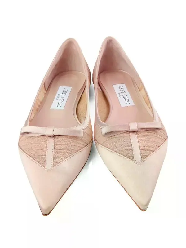JIMMY CHOO Love Ruched Mesh Ballet Flats