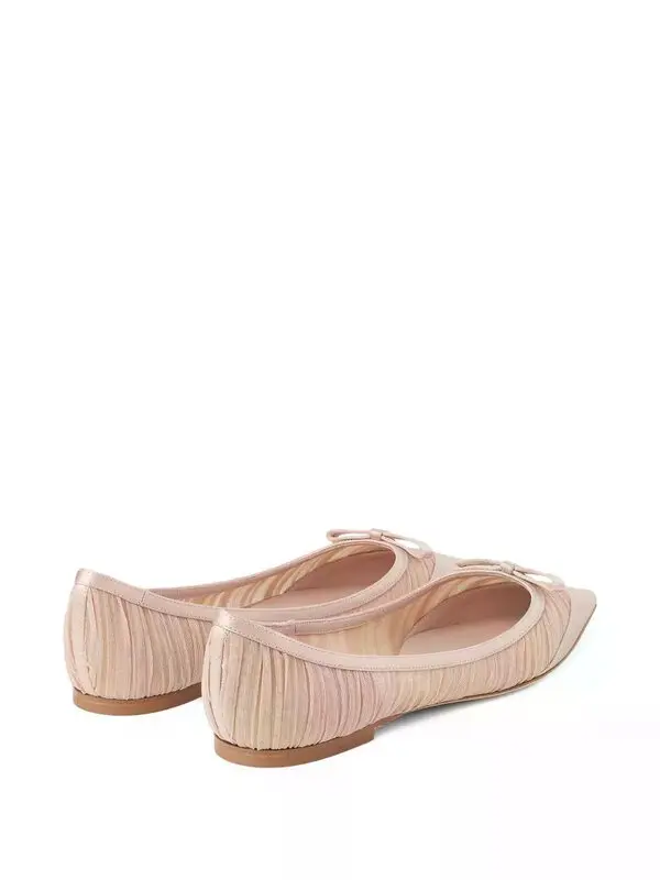 JIMMY CHOO Love Ruched Mesh Ballet Flats