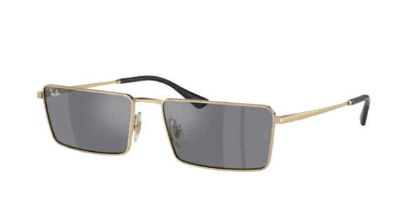 Ray-ban Emy Bio-based Rectangle Sunglasses - Dark Grey Flash Silver