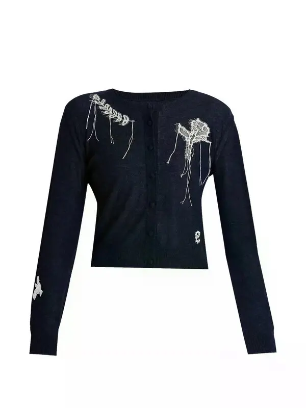Erdem Lace-appliqué Fine-knit Cardigan