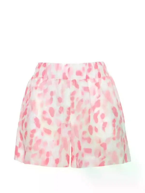120% Lino Leopard Print Linen Shorts