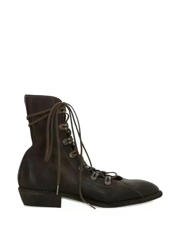 Guidi Lace-up Leather Ankle Boots