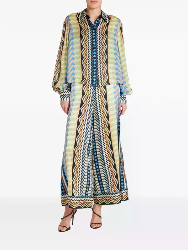 TEMPERLEY LONDON Silk Geometric Print Shirt