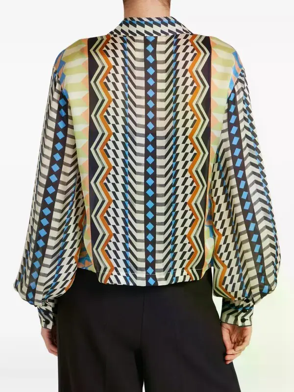TEMPERLEY LONDON Silk Geometric Print Shirt
