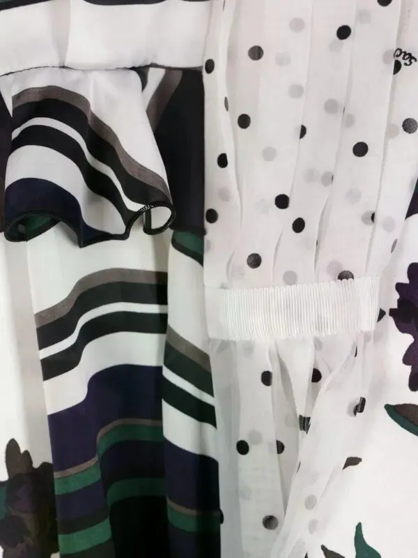 Sacai Floral-print Patchwork Sleeveless Blouse