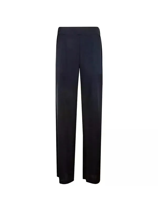 NOUVELLE SILK95FIVE Navy Satin Wide-leg Trousers