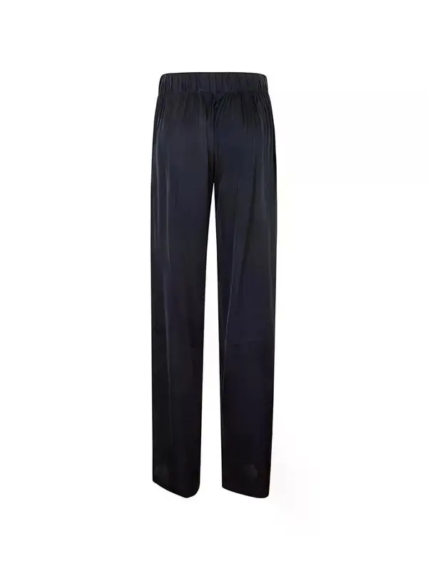 NOUVELLE SILK95FIVE Navy Satin Wide-leg Trousers