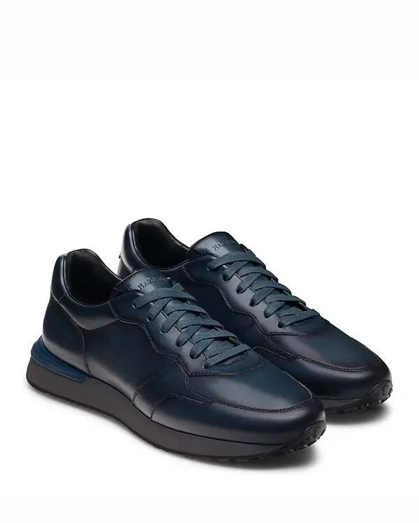 Magnanni Syros Leather Sneakers - Navy