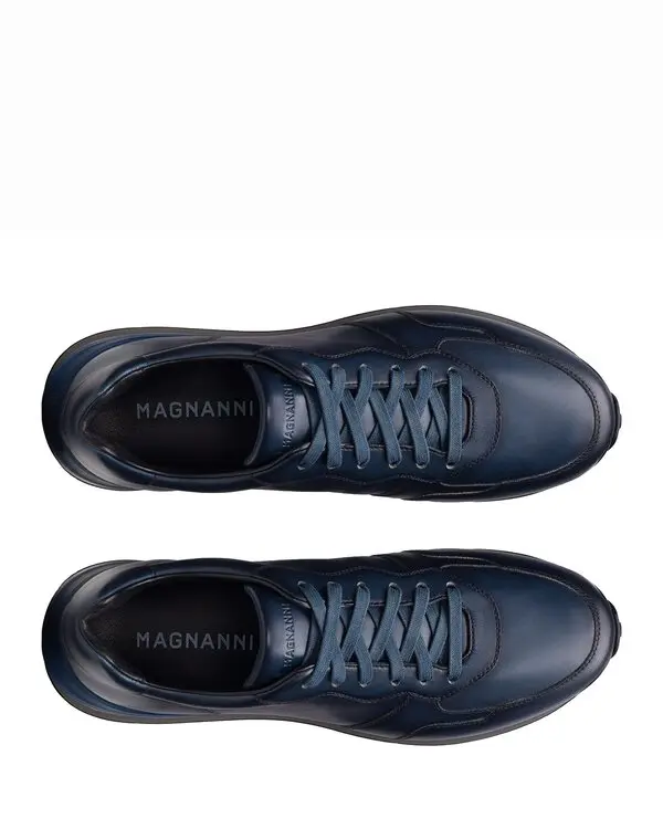 Magnanni Syros Leather Sneakers - Navy