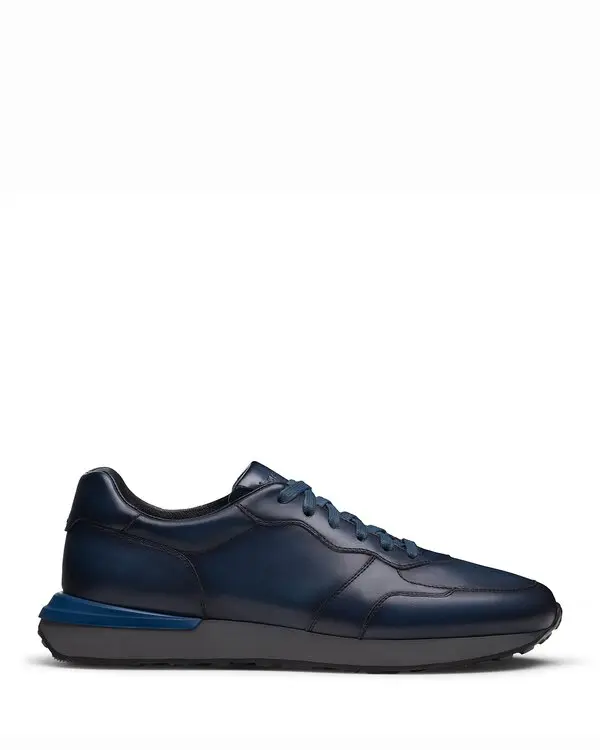 Magnanni Syros Leather Sneakers - Navy