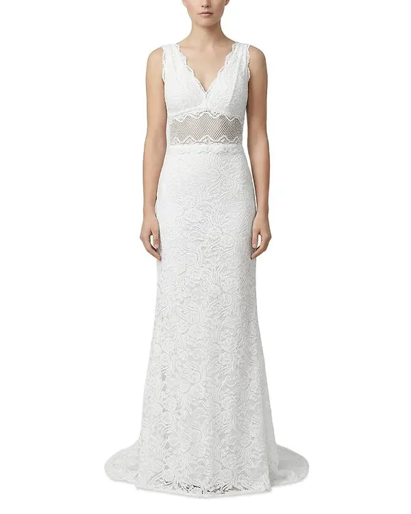 NIGHTCAP Plunge Lace Maxi Dress - Dove