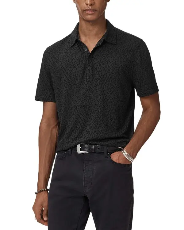 John Varvatos Marcel Short Sleeve Distorted Dots Jacquard Polo