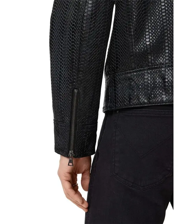 John Varvatos Benjamin Embossed Leather Jacket