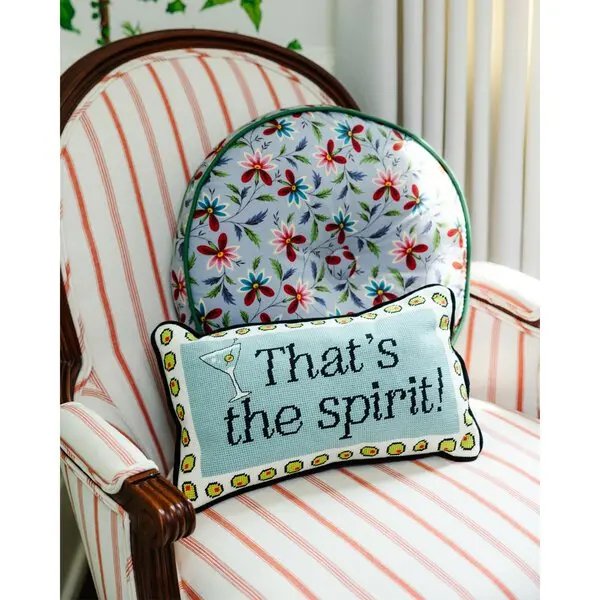 FURBISH That's The Spirit Needlepoint Pillow, 15 X 9 - Black