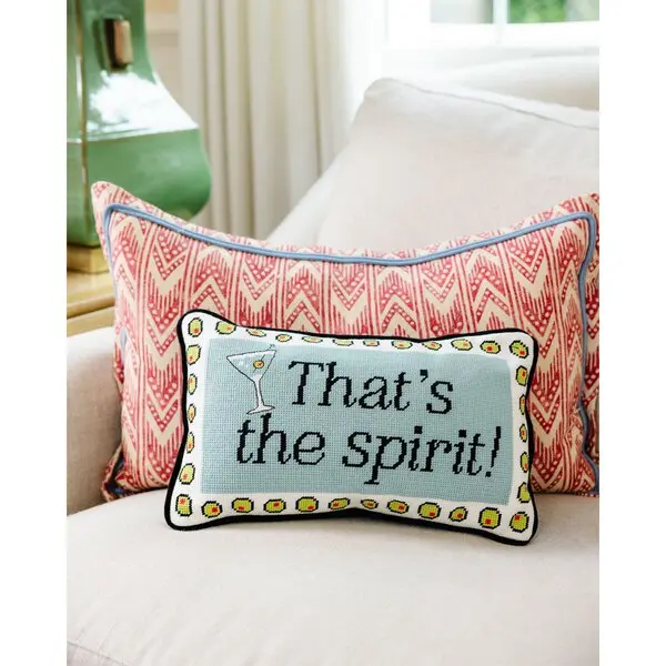 FURBISH That's The Spirit Needlepoint Pillow, 15 X 9 - Black