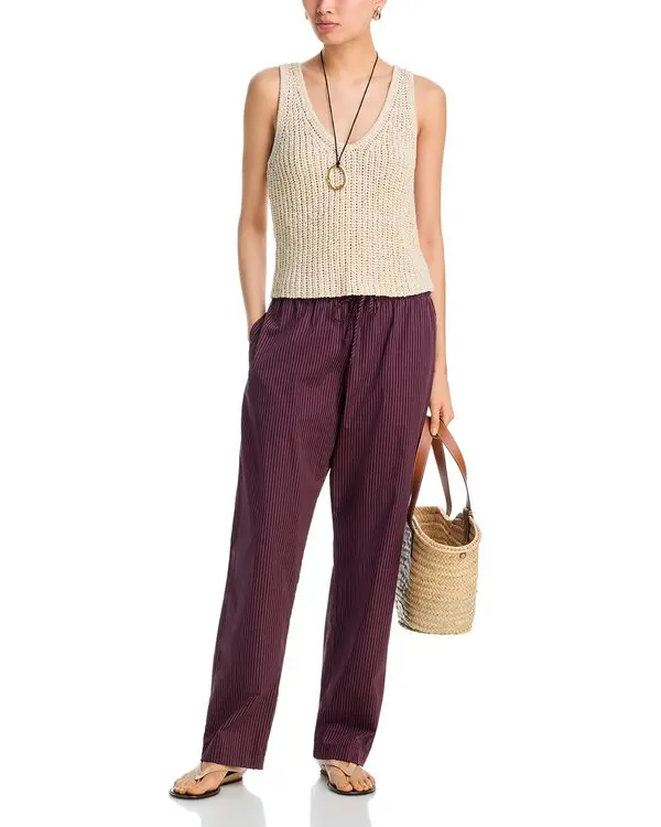 Aqua Tape Yarn V Neck Knit Tank