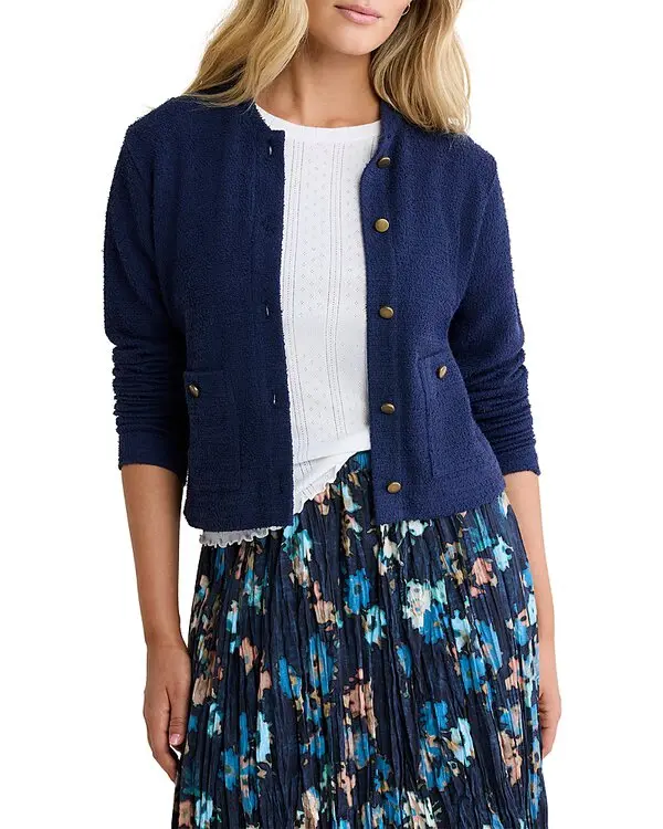 NIC+ZOE Textured Knit Bomber Jacket