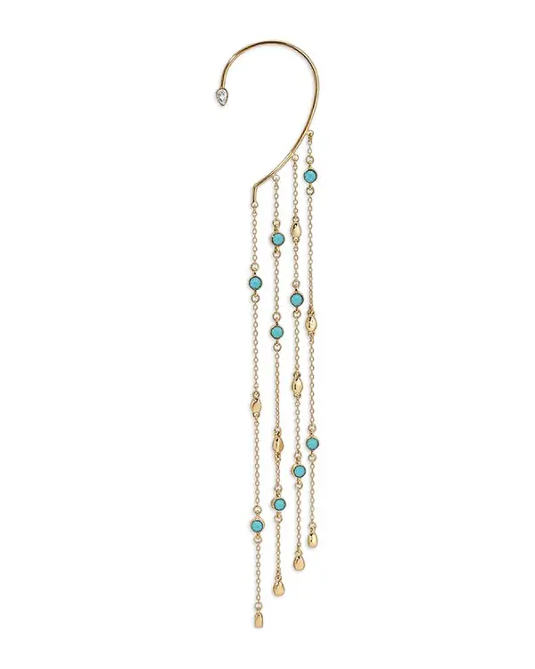 Ettika Stone Chain Drop Ear Cuff - Turquoise