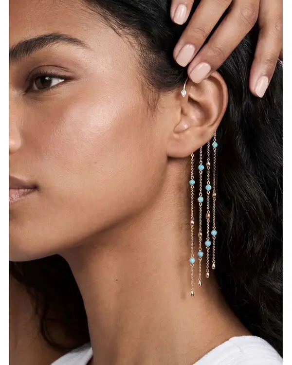 Ettika Stone Chain Drop Ear Cuff