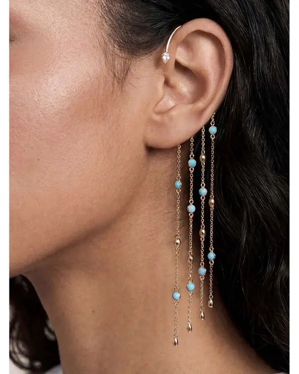 Ettika Stone Chain Drop Ear Cuff
