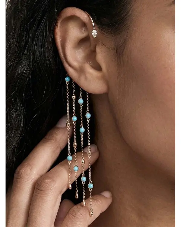 Ettika Stone Chain Drop Ear Cuff