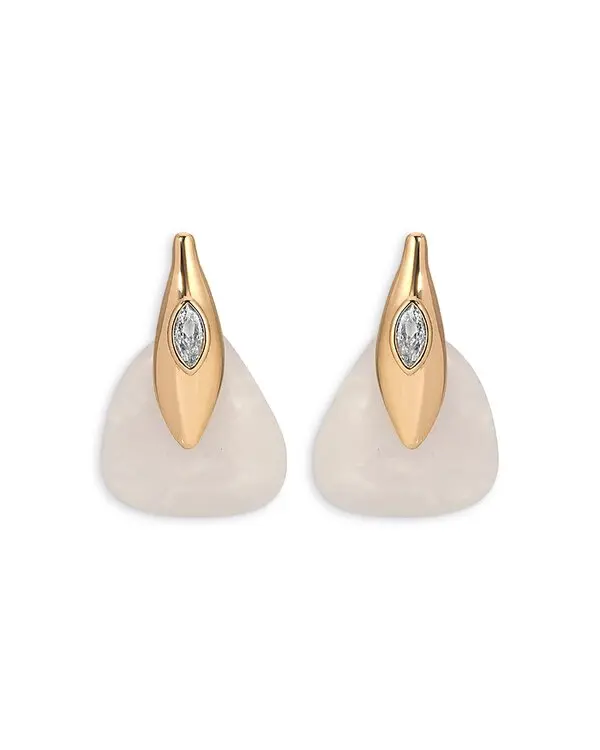 Ettika Pave & Stone Drop Earrings - Bone