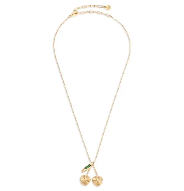 Ettika Sweet Cherry Cubic Zirconia Pendant Necklace