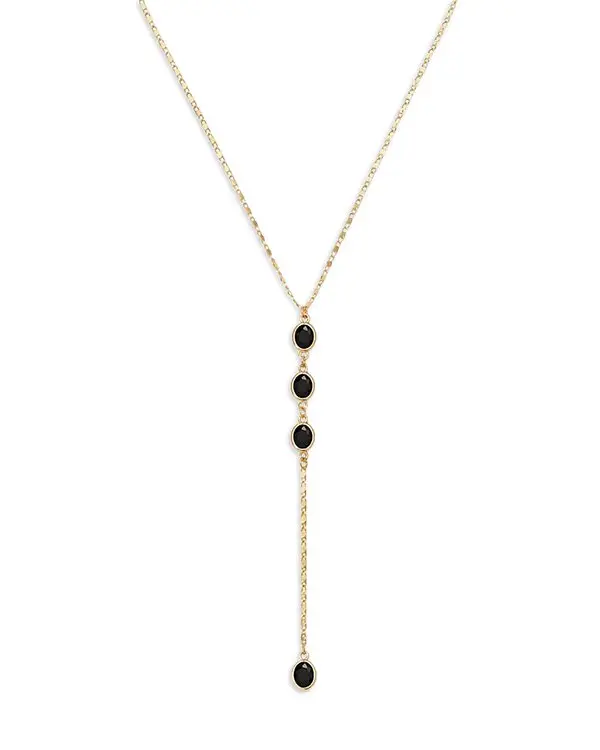 Ettika Lariat Necklace With Cubic Zirconia - Black