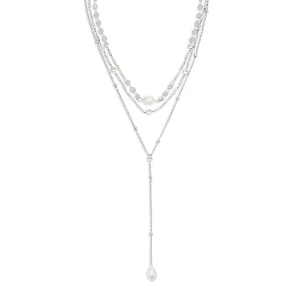 Ettika Layered Pearl Lariat Necklace