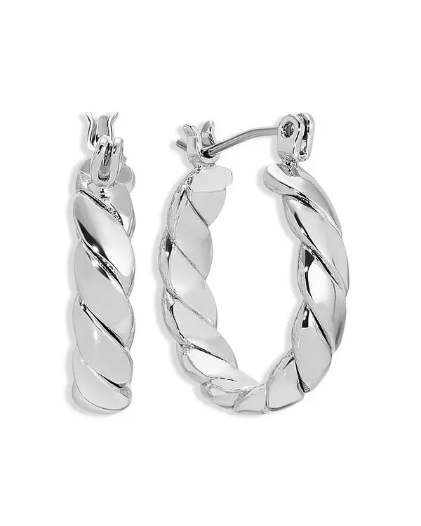 Ettika Textured Mini Hoop Earrings - Silver